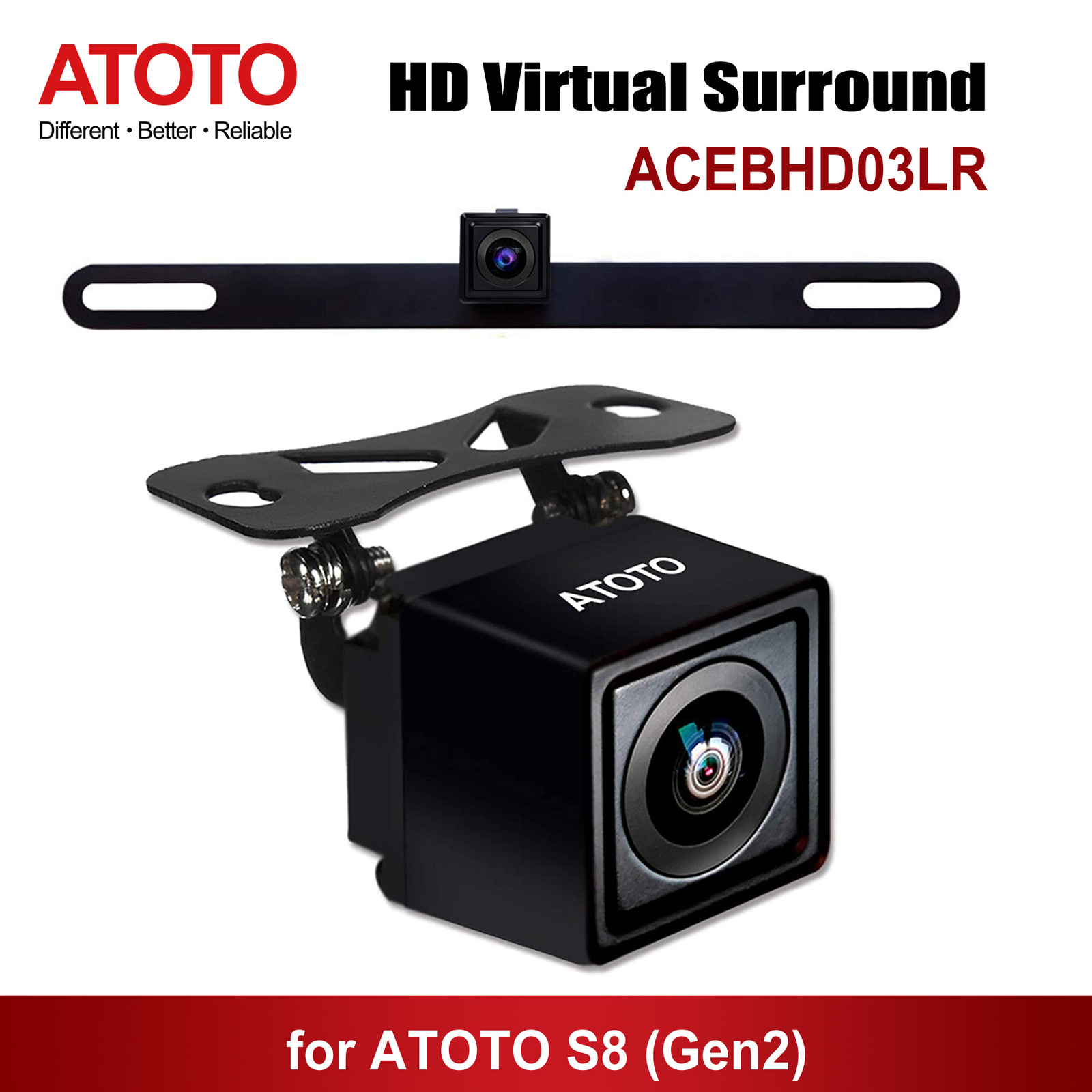 ATOTO ACEHD03LRB 180° Virtual Surround-View Rearview Backup Camera for ...