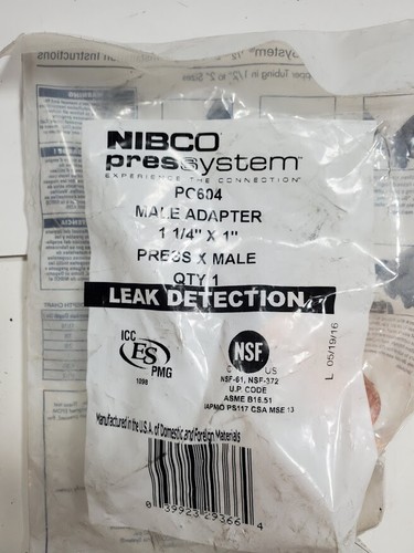 NIBCO PC604 Brass Adapter 1-1/2" Press X 1-1/4" Male NPT 71b for sale ...