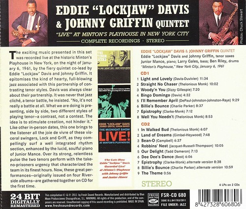 Live at Minton's Playhouse - Complete Recordings by Eddie "Lockjaw ...
