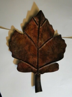 Large Metal Leaf Table Top Decor Footed Tray Table Wall Decoration appx ...