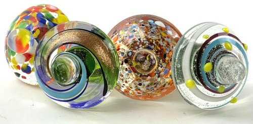 1 GLASS TOP (Random Design) Handmade Contemporary Spinning Spin Art ...