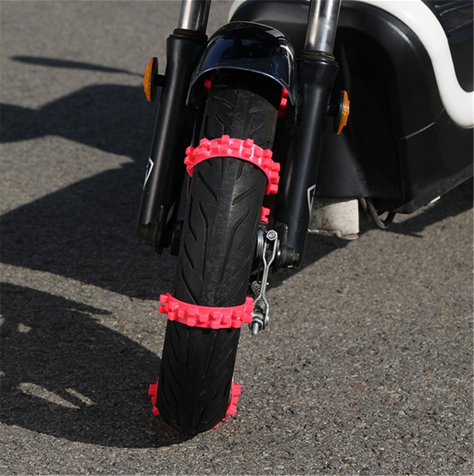 10x Anti-Skid Snow Chain Motorcycles Bicycles Wheels Tire Road Safety ...