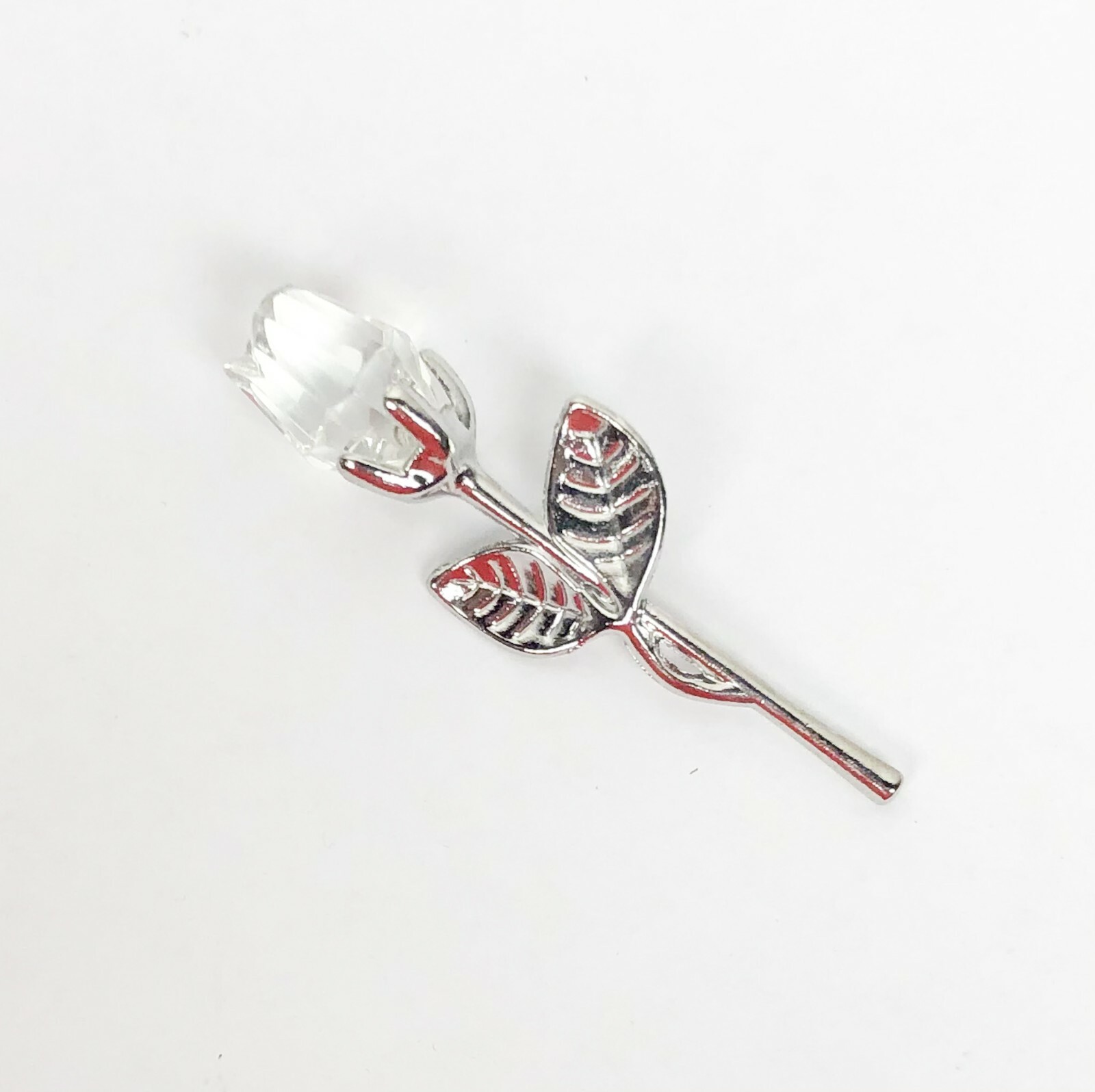 Fashioncraft Choice Clear Crystal and Silver Long Stem Rose With Gift ...