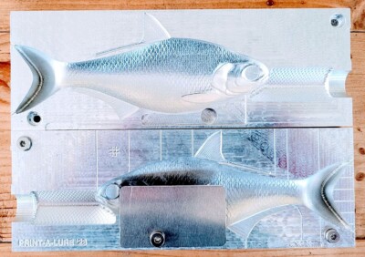 Aluminum fishing soft bait mold - 6" realistic gizzard shad mold | eBay