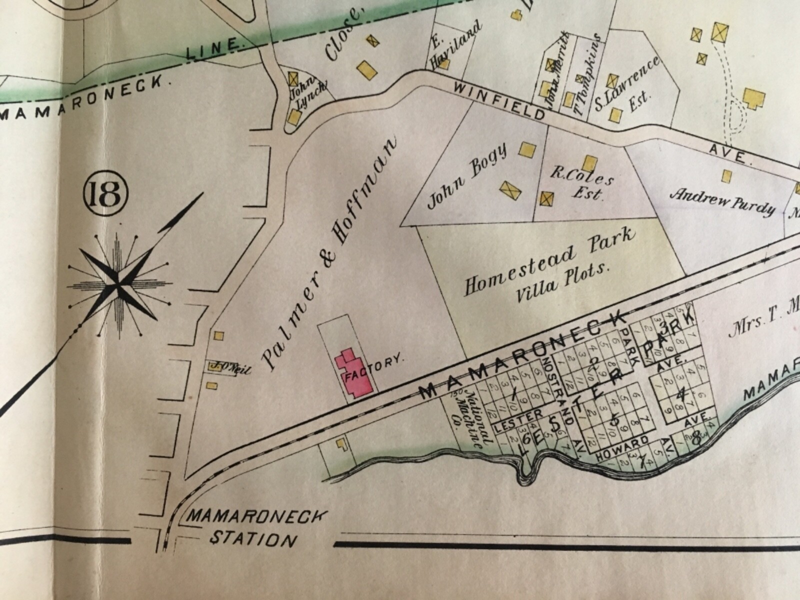 Part of the Town of Mamaroneck and Village of Mamaroneck 1901 Atlas Map ...