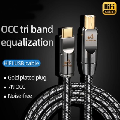 HiFi USB Cable USB Type A To B Audio usb otg type B Male For PC DAC ...