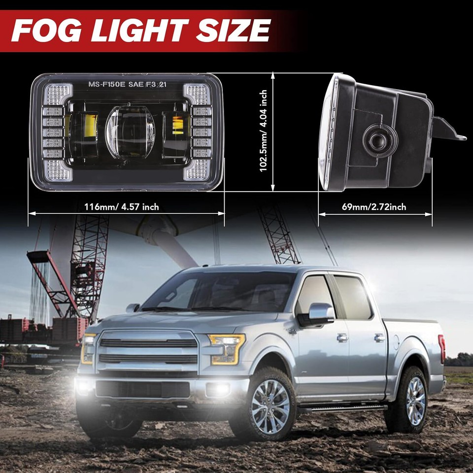 LED Fog Lights DRL Bumper Pair for Ford F150 2015-2020 F250 Super Duty ...