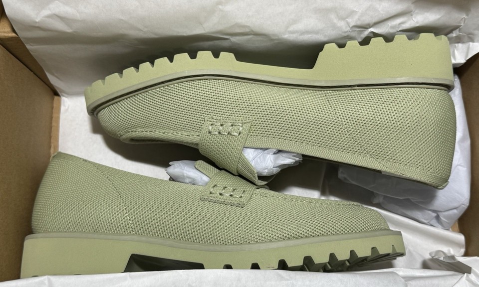 Vivaia Women's Francesca MATCHA Almond-Toe Platform Chunky Heel Loafers ...