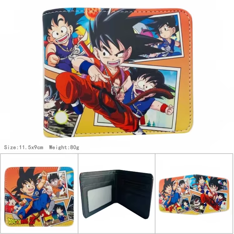 Dragon Ball Short Wallets Goku Vegeta Leather Fold Wallets Portable ...