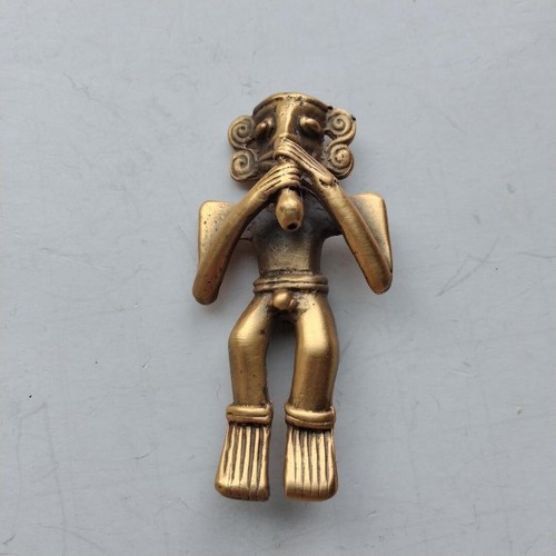 Alva Museum Replica Gilded Mayan Figural Pin Musician Golden Boy with ...
