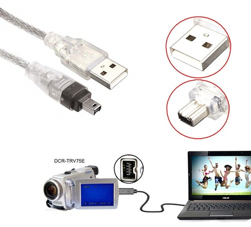 USB Data Cable FireWire IEEE 1394 for Mini DV MiniDV HDV Camcorder to ...