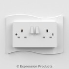 Double / Single Light Switch / Plug Socket Back Plate Finger Surround ...