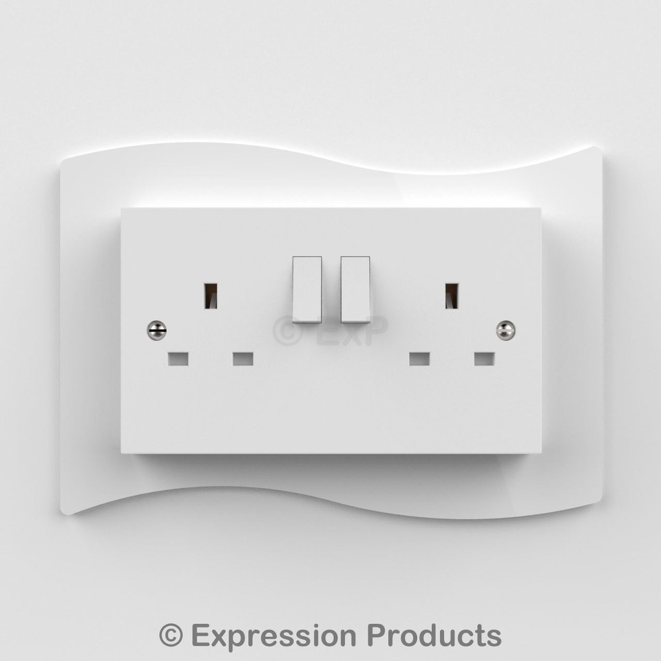 Double / Single Light Switch / Plug Socket Back Plate Finger Surround ...