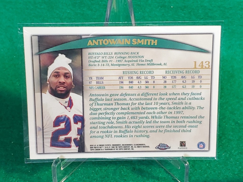 1998 Topps Chrome Football #143 Antowain Smith Buffalo Bills | eBay
