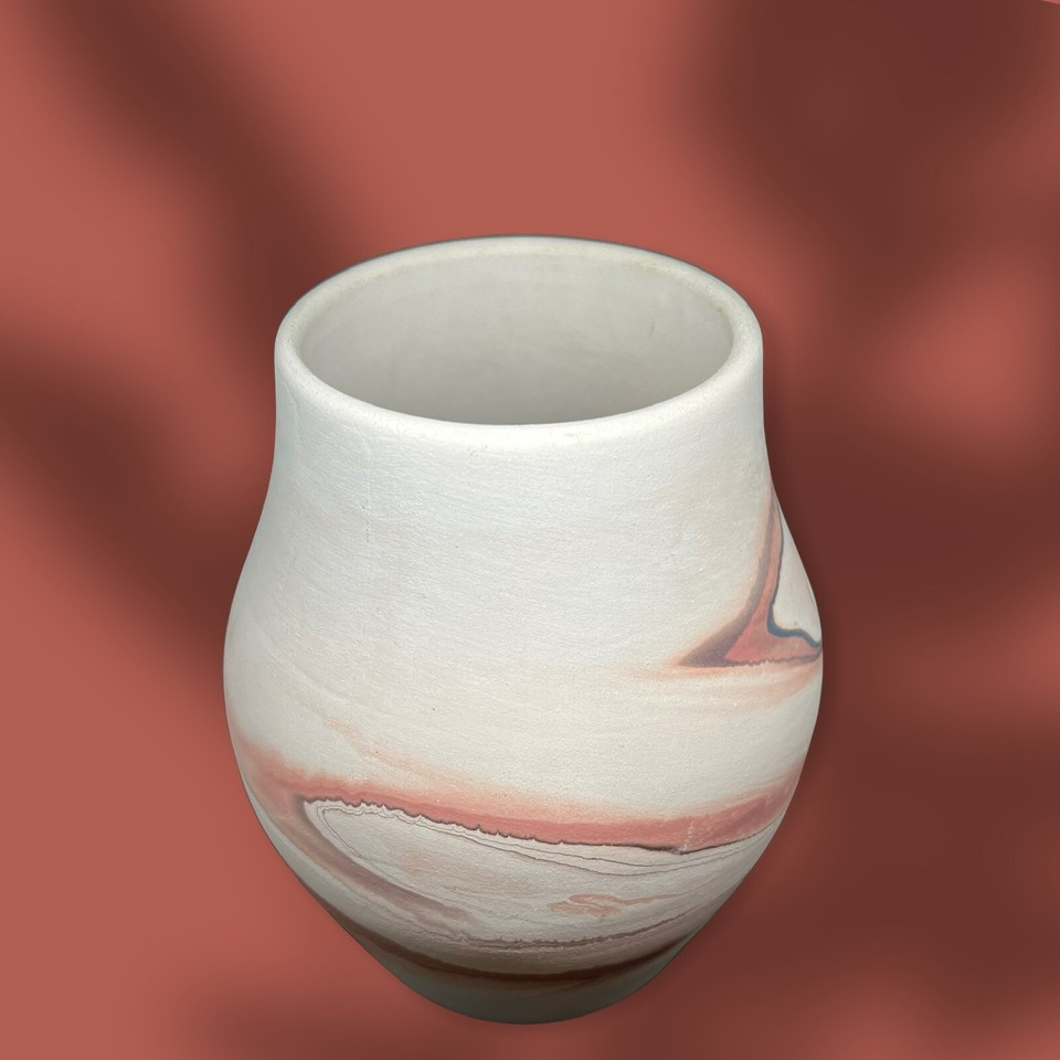 Nemadji Native American Pottery. Pink Gray Smoke Swirl Design 6in Tall ...