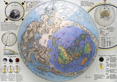 German Moon Map: XXL Flat Earth Canvas Poster Level Plane Antarctica ...