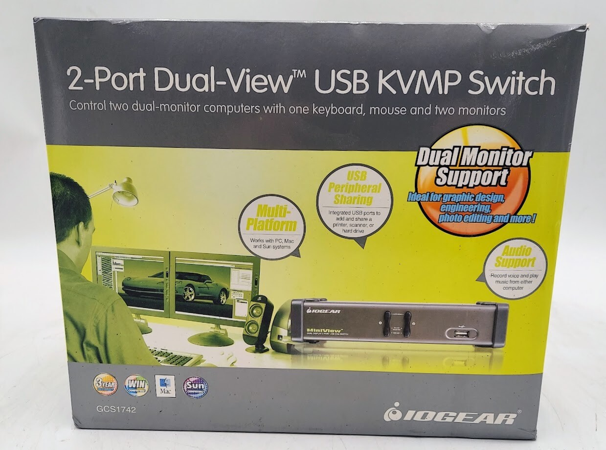 IOGear MIniView GCS1742 2-Port Dual View KVMP Switch (VGA) | eBay