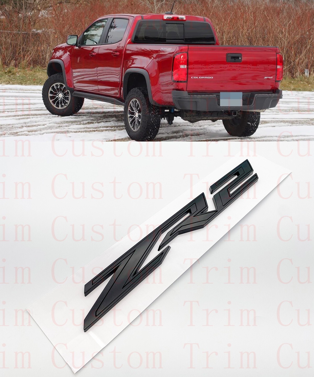 Chevrolet Colorado Tailgate Nameplate Logo Decal Emblem ZR2 Matte Black ...