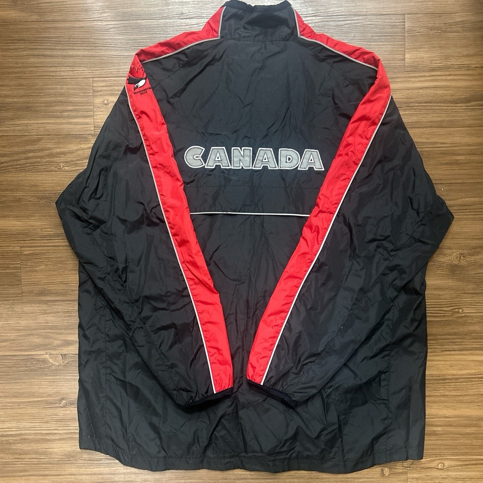 Zellers Manchester 2002 Team Canada Hockey Jacket Black Red Size L | eBay