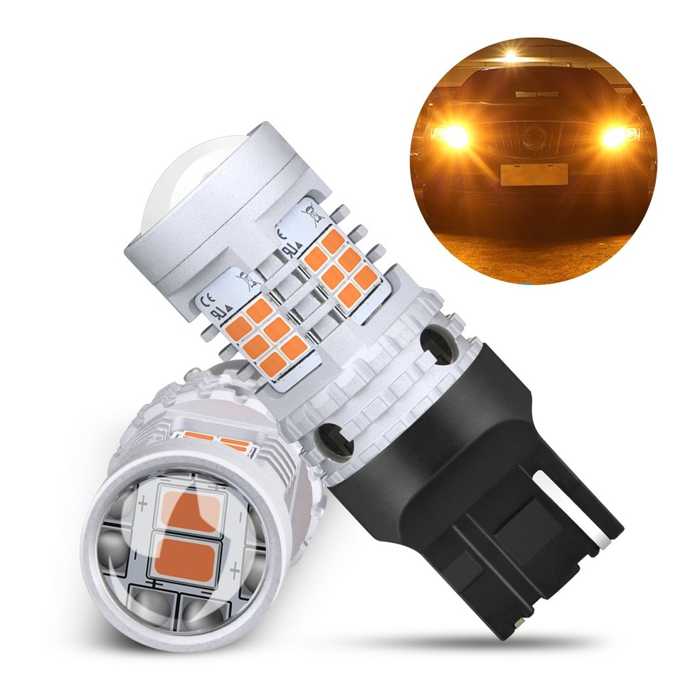 2X AUXITO 7440 Amber LED Turn Light Signal Bulbs Hyper Anti Flash Error ...