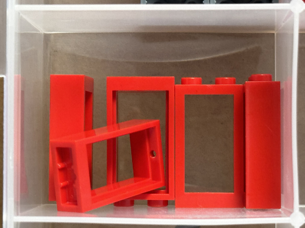LEGO Parts - Red Window 1 x 2 x 3 Flat Front - No 60593 - QTY 5 | eBay