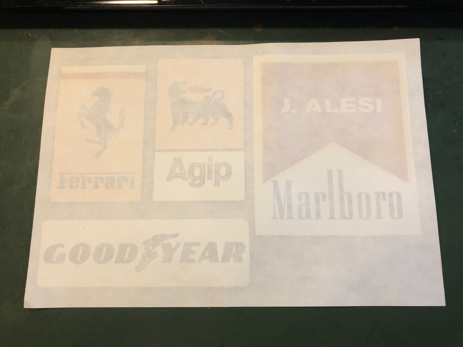 J. ALESI FERRARI AGIP GOOD YEAR Formula 1 patch stencil maglietta ...