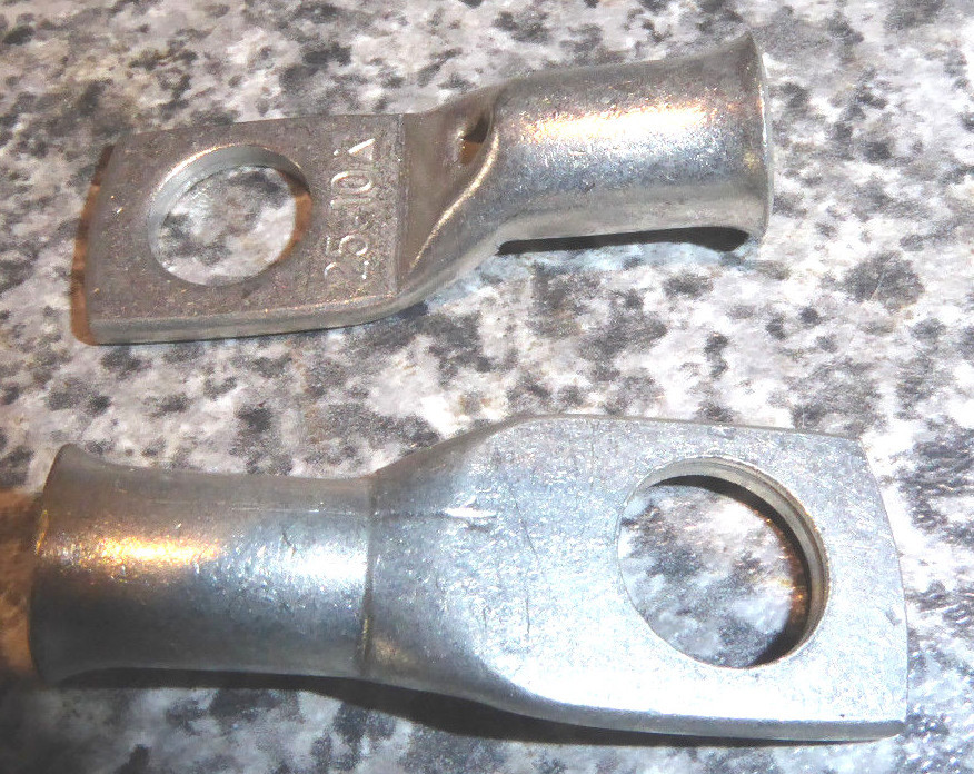 2X CRIMP SOLDER RING TERMINAL DC25-10 10mm Hole 25sq mm Cable Lug 25mm2 ...