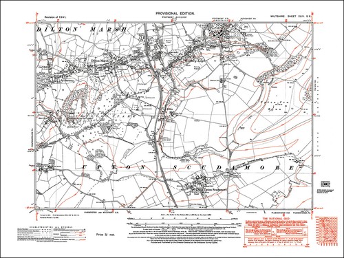 Westbury S, Dilton Marsh, Upton Scudamore, old map Wiltshire 1941: 44SE ...