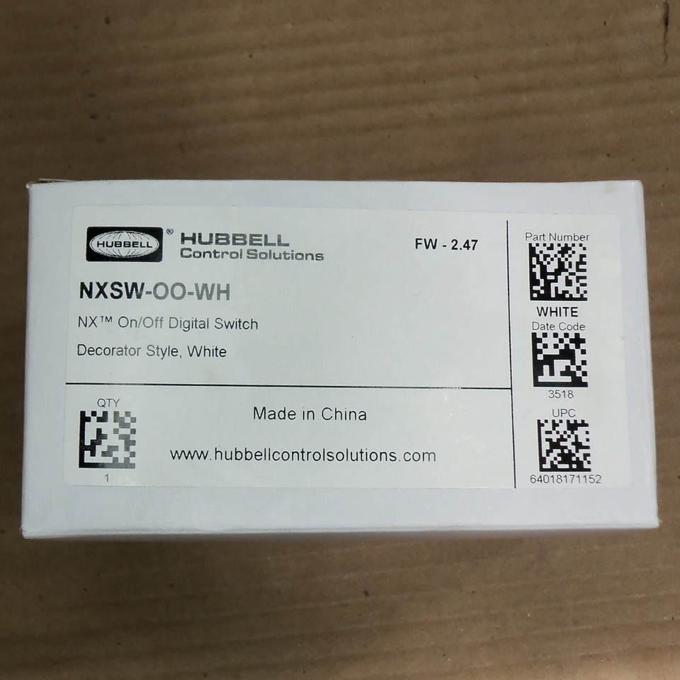 NEW HUBBELL NXSW-OO-WH NX ON OFF DIGITAL SWITCH WHITE DECORATOR STYLE LIGHTING | eBay