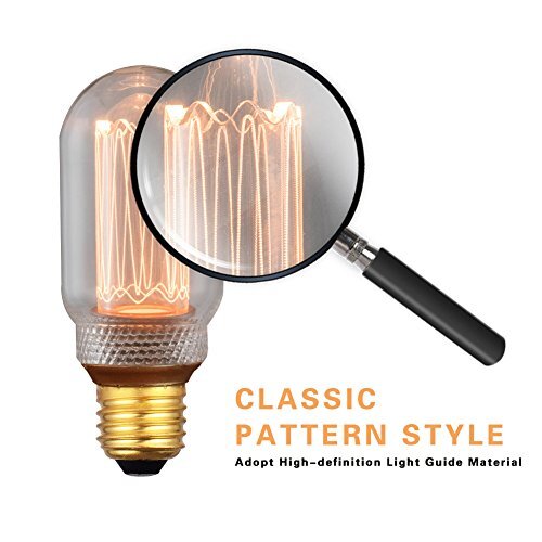 Vintage Edison LED Light Bulb Tubular Clear Glass Bulb Dimmable 3.5W ...