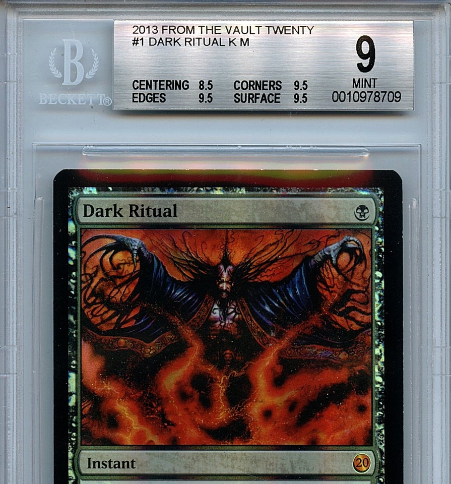 MTG Dark Ritual BGS 9 Mint FTV Twenty Magic Mystic Foil Amricons 8709 ...