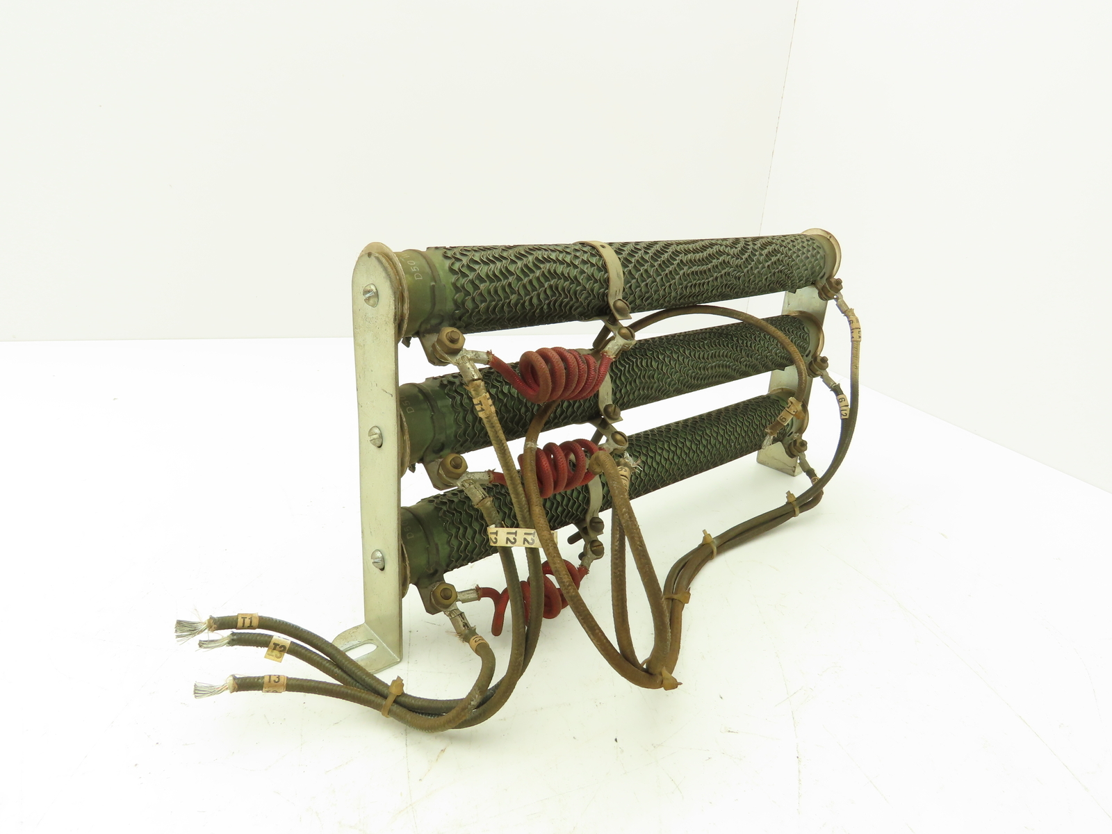 D50 Ceramic Rib Wound Resistor 50 Ohm 11.5" Set of 3 Chassis Mount Assy ...