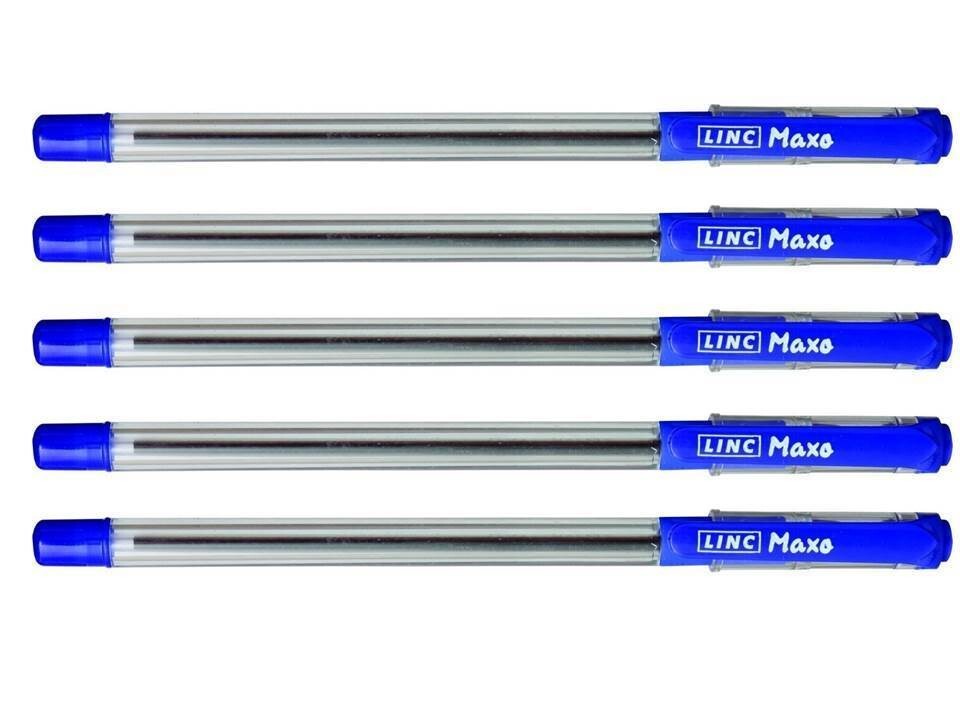 5x Linc MAXO FINE Ball Pen | BLUE | 0.7mm | Smooth Writing | Free ...