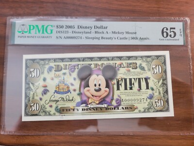 Disney Dollars 2005 Mickey Mouse $50 | eBay