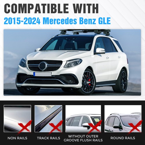 350LBS Roof Top Rack Bars Cargo Lockable&Adjustable For Mercedes Benz ...