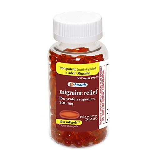 A+Health Ibuprofen Migraine 200 Mg Pain Reliever NSAID, Made in USA ...