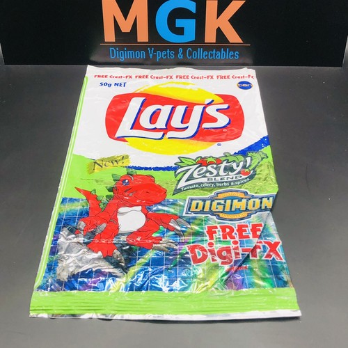 DIGIMON TYRANNOMON 3D Tazo Lays Chip Packet Cheez TV 2000 Promo DIGI-FX ...