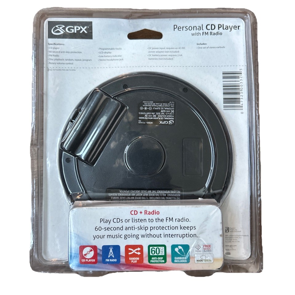 NEW & SEALED! GPX Compact Disc CD Portable Player with FM Radio Model ...