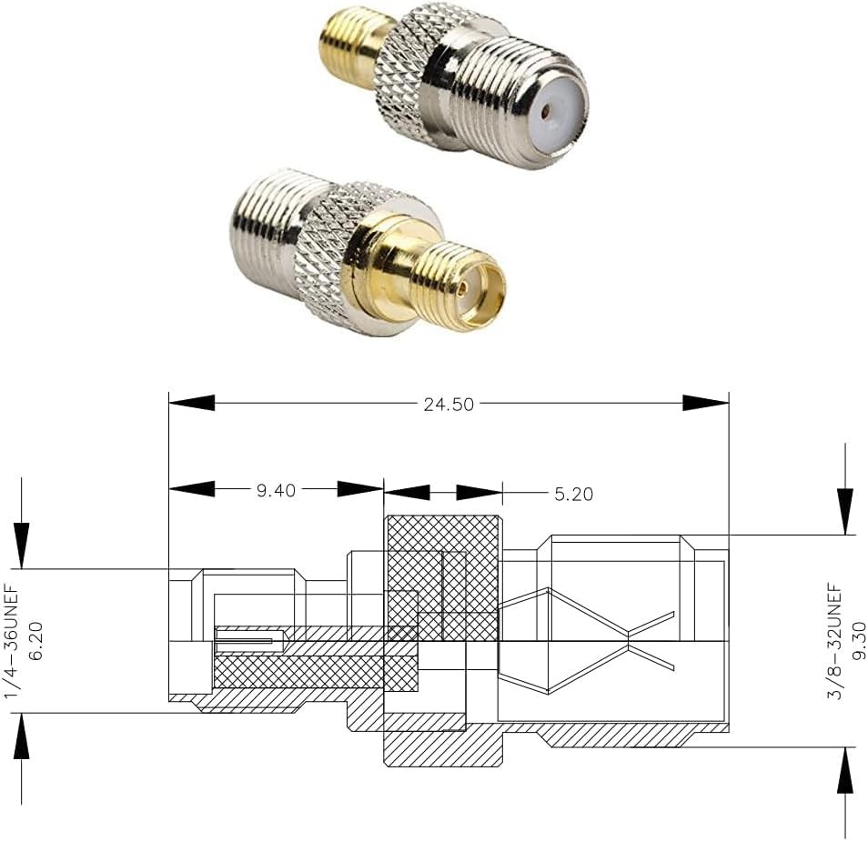F Type to SMA Male Female Coax Connector Adapter 2Sets 6 Pcs Coaxial ...