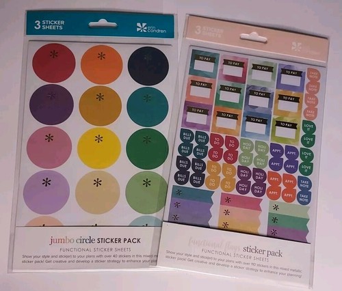 Erin Condren Planner Journal Sticker Pack Set 2 Packs Labels Agenda | eBay