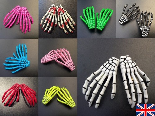 Pair Skeleton Hair Clip - 2 x Bone Hand Slides Zombie Hair Grips ...