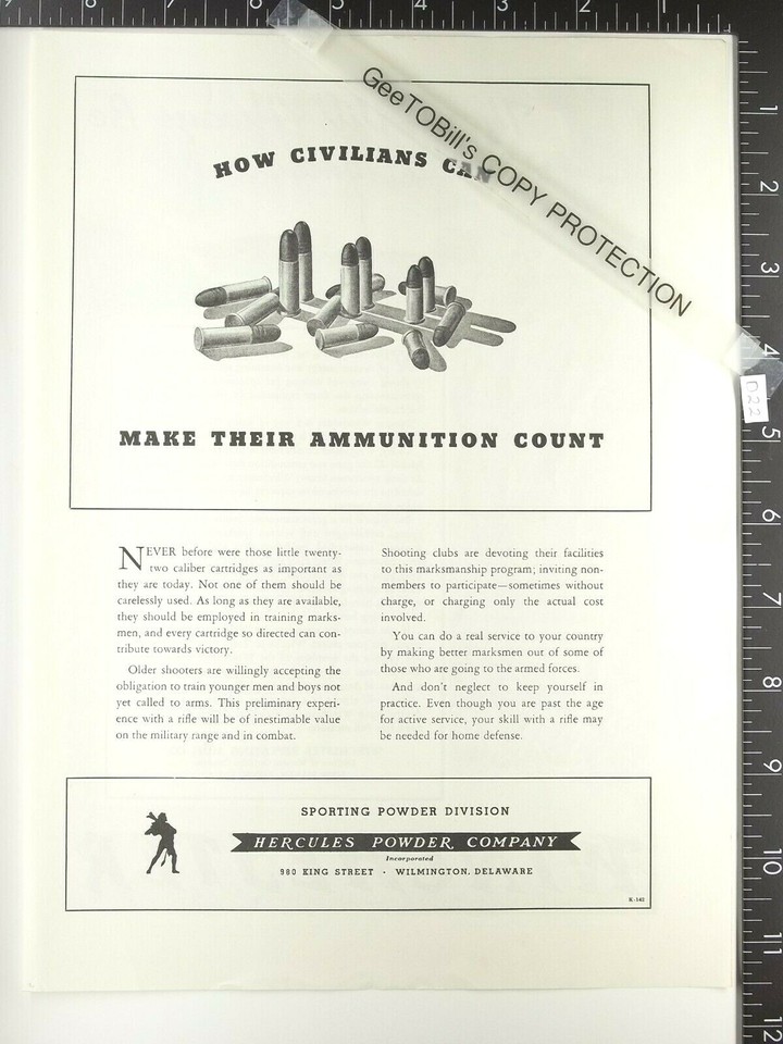2 ADS 1942 HERCULES BLACK GUN POWDER & WINCHESTER ARMS RIFLE WORLD WAR ...