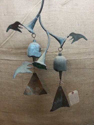 Huge Vintage Cast Bronze Hummingbirds and Bell Joe Ursutz Artist? Not ...