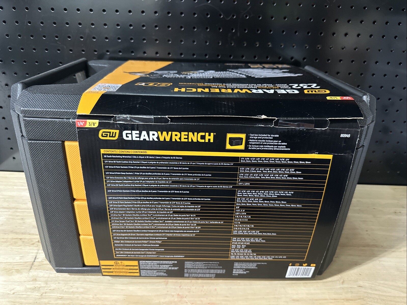GearWrench 80949 232 Pieces Mechanics Tool Set in 3 Drawer Storage Box ...