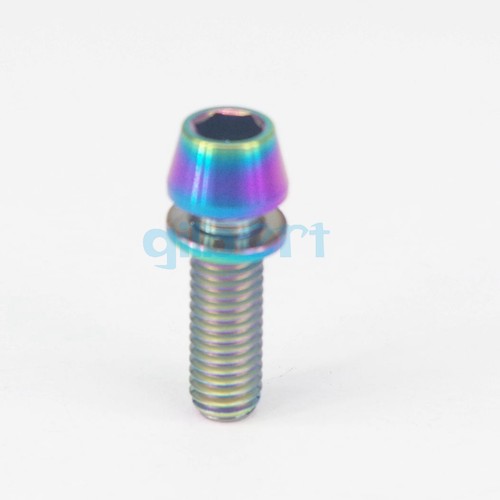 (4) M5 16/18/20mm Long GR5 Titanium Bike Screw Taper Cone Head Bolts ...