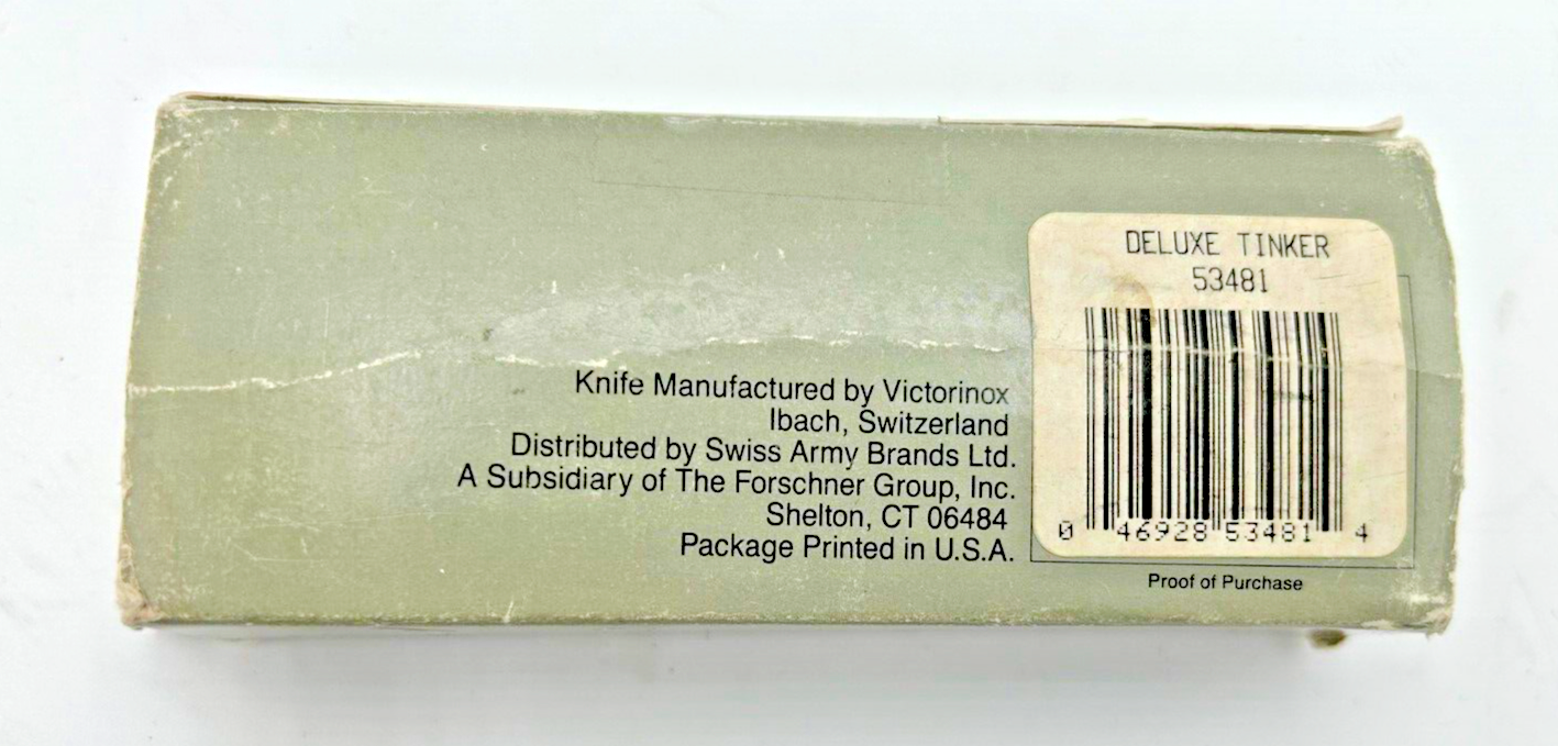Swiss Army Knife Deluxe Tinker 53481 New (Old Stock) Original Box | eBay