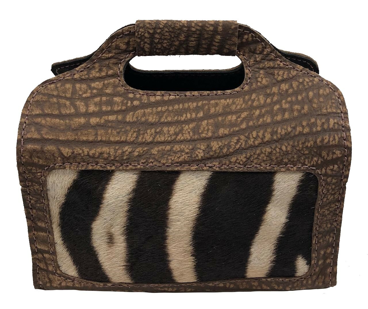 Genuine ZEBRA & CAPE BUFFALO Hide 4 BOX SHOTGUN SHELL CARRIER SPORTING ...