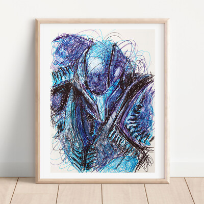 Dark Samus Ballpoint Pen Print, Metroid Art Poster | eBay