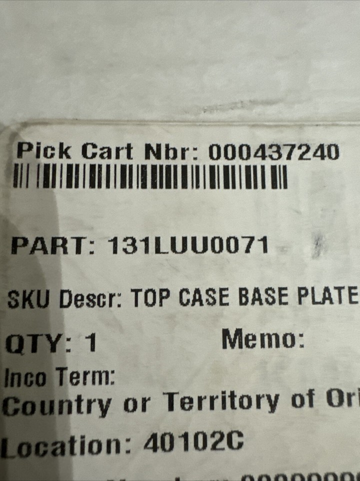 NOS OEM Kawasaki Top Case Base Plate 10-15 Concours 12-16 Ninja 1000 ...