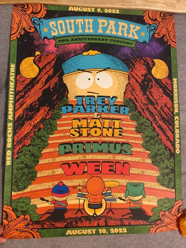 South Park at Red Rocks Concert Poster By Justin Helton Limited Edition ...